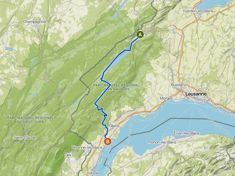 Etappe 6: Von Vallorbe nach Nyon – Jura-Route | bike Tour | Komoot